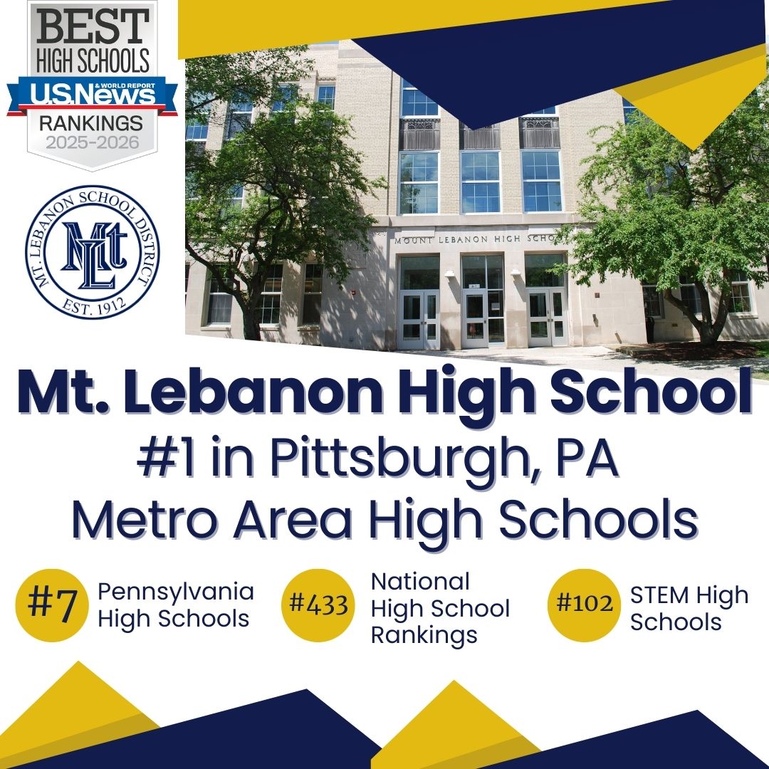 Mt. Lebanon High School Ranks #1 in Pittsburgh Metro Area High Schools ...