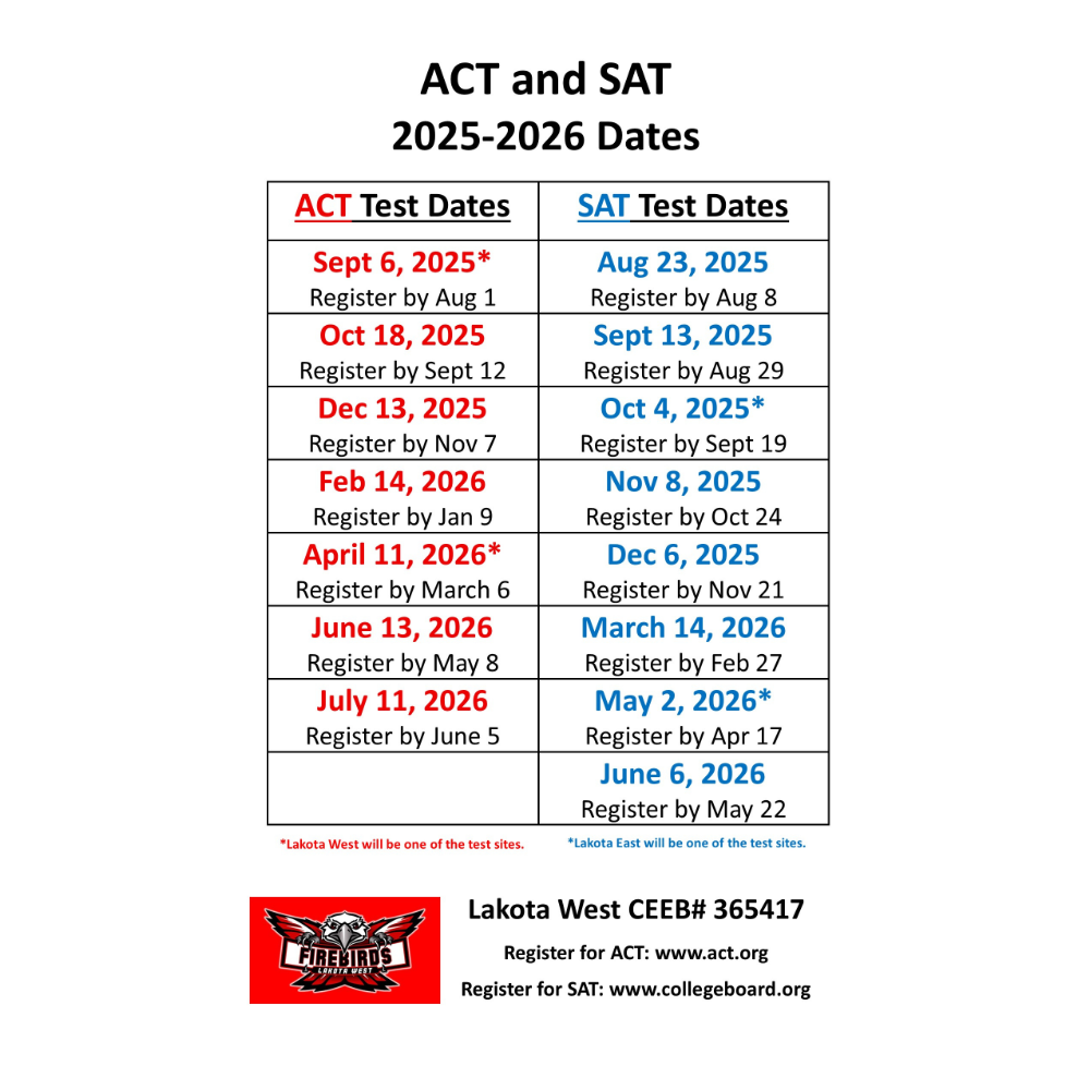 ACT and SAT 2025-26 National Test Dates | News & Announcements Details Page