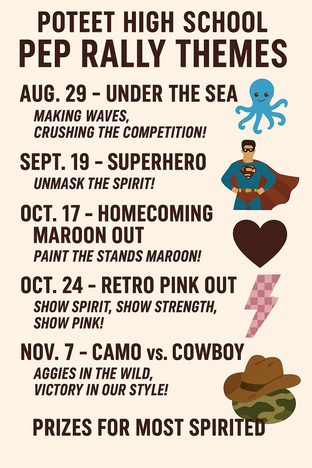 PHS Pep Rally Themes | Post Details - Poteet Independent School District