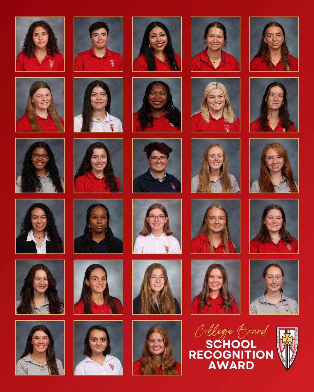 28 Mother McAuley students received the School Recognition Award from ...