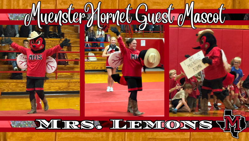 Muenster Hornet Guest Mascot - Mrs. Lemons | Post Details