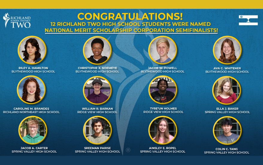Twelve Richland Two Students Named National Merit Semifinalists | Details