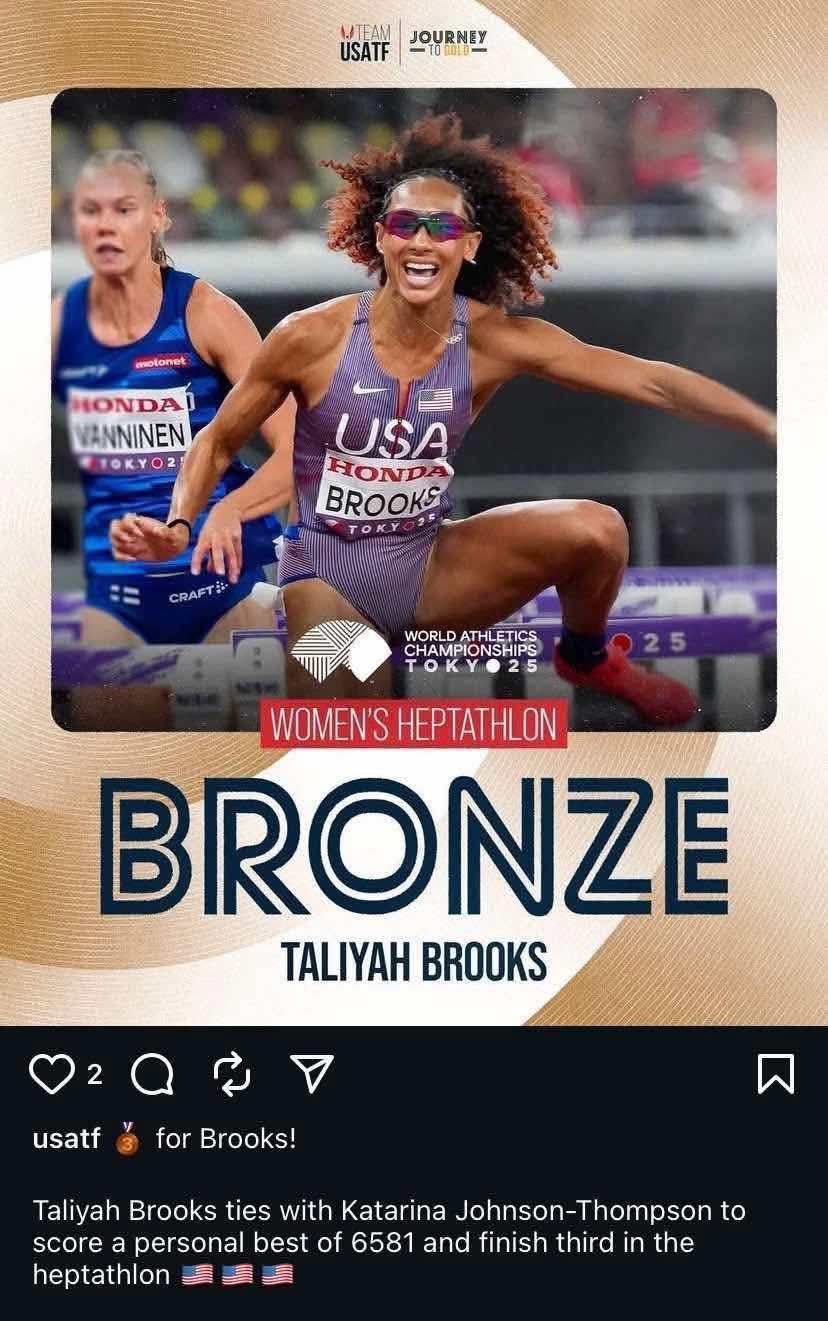 Taliyah Brooks Wins Bronze | Athletics News Details