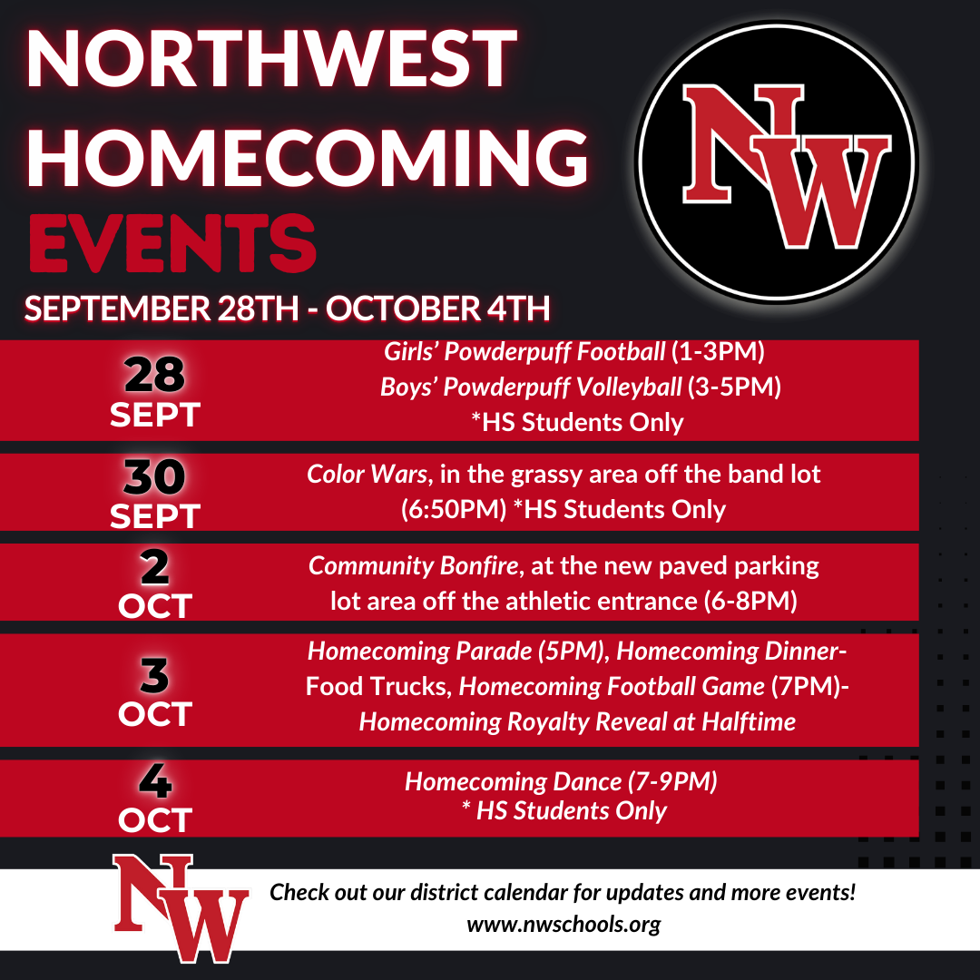 NWCS 2025 Homecoming Schedule | Post Details