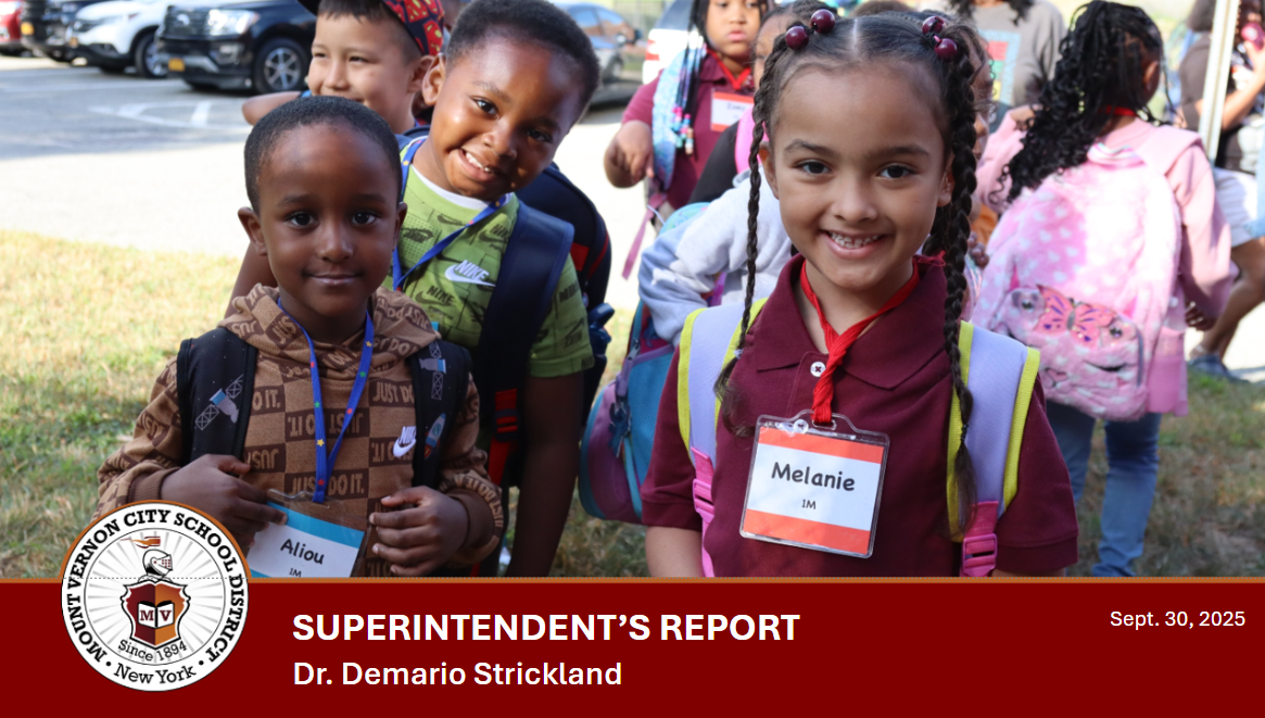 Superintendent of Schools Dr. Demario Strickland delivers monthly ...