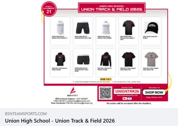 Union Track Merchandise On Sale | Campus Life Details