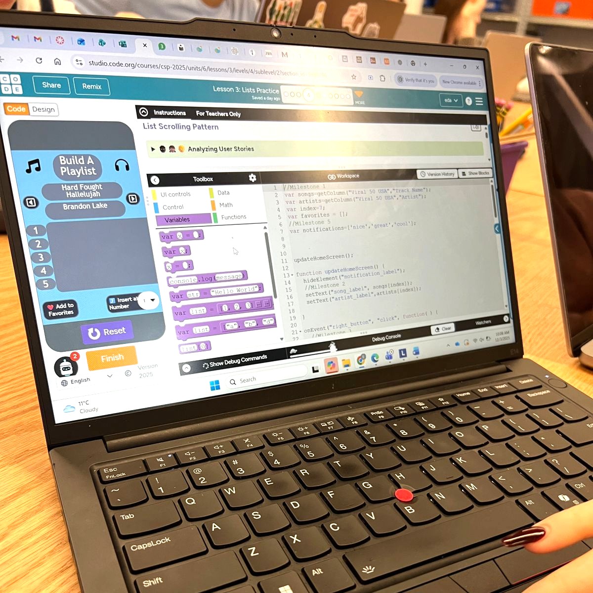 SEC: Coding in Tune: AP CSP Students Build Playlist Apps with Lists ...