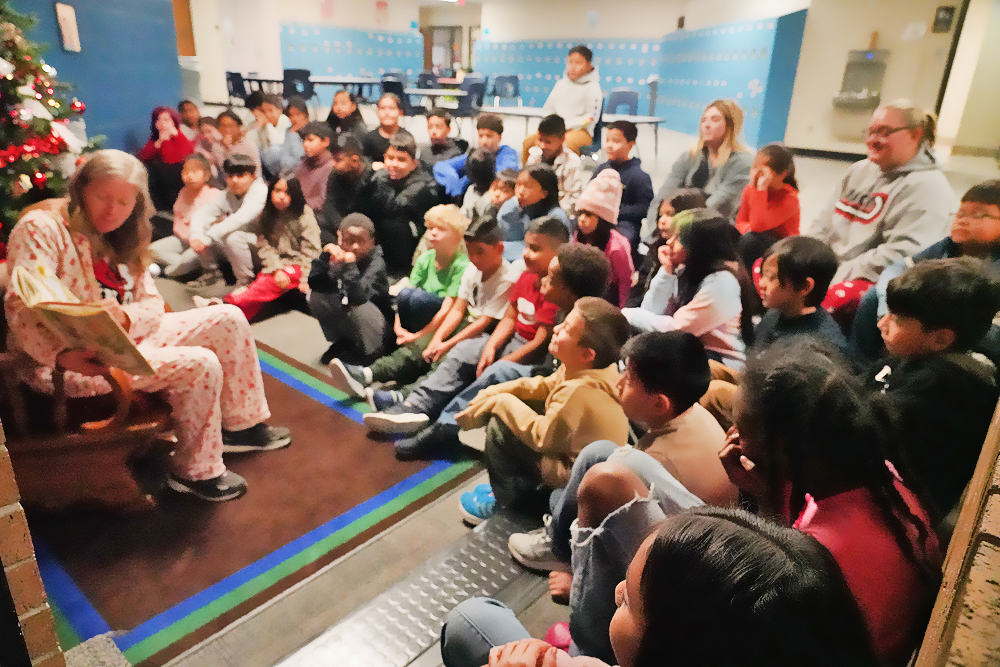 Book Buddies Enjoy Story Time in Boevers 'Fire Pit' | Campus Life Details