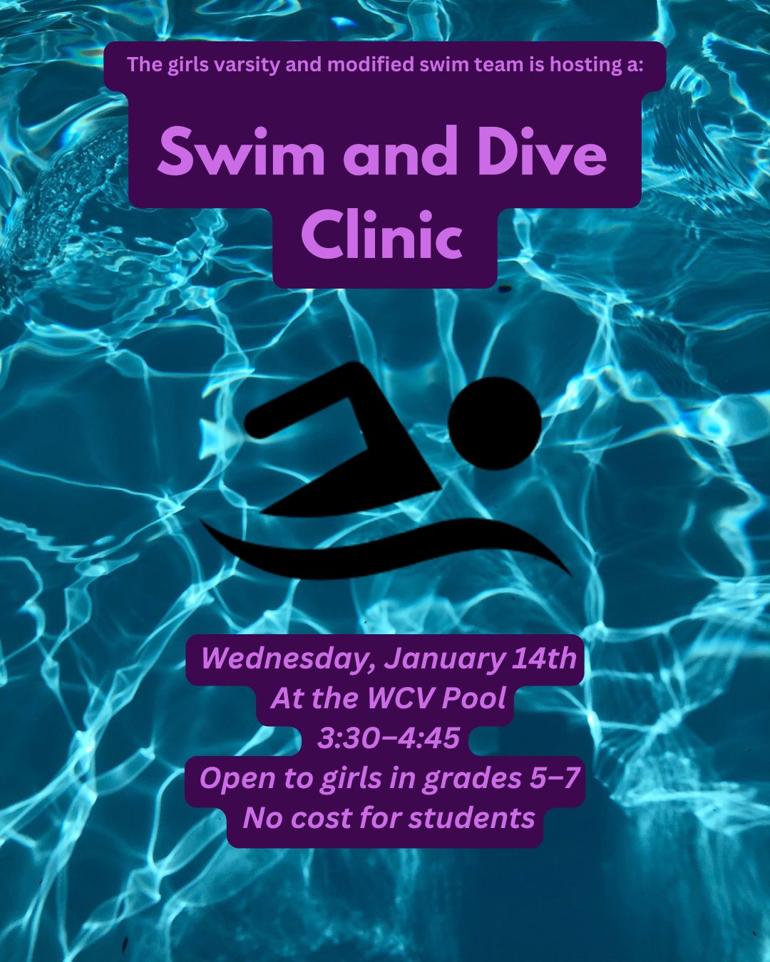 Swim & Dive Clinic for Grades 5-7 Girls | Post Details