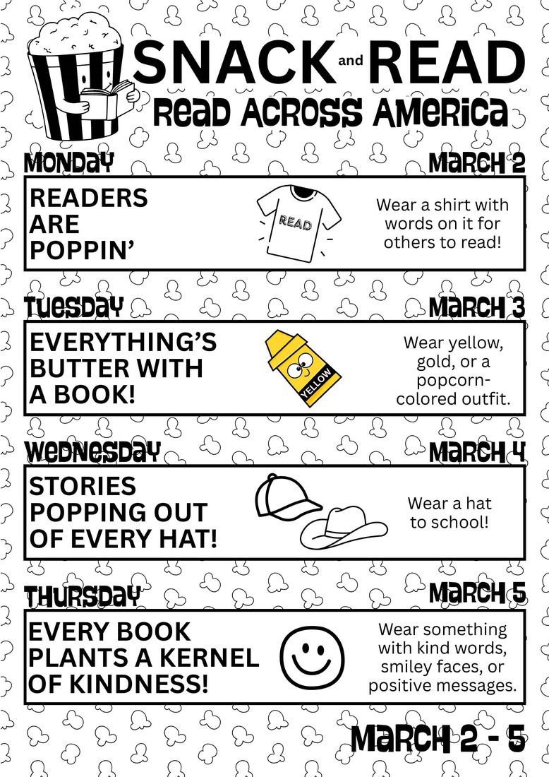 READ ACROSS AMERICA WEEK - READERS ARE POPPIN' FUN DRESS UP DAYS | Post ...