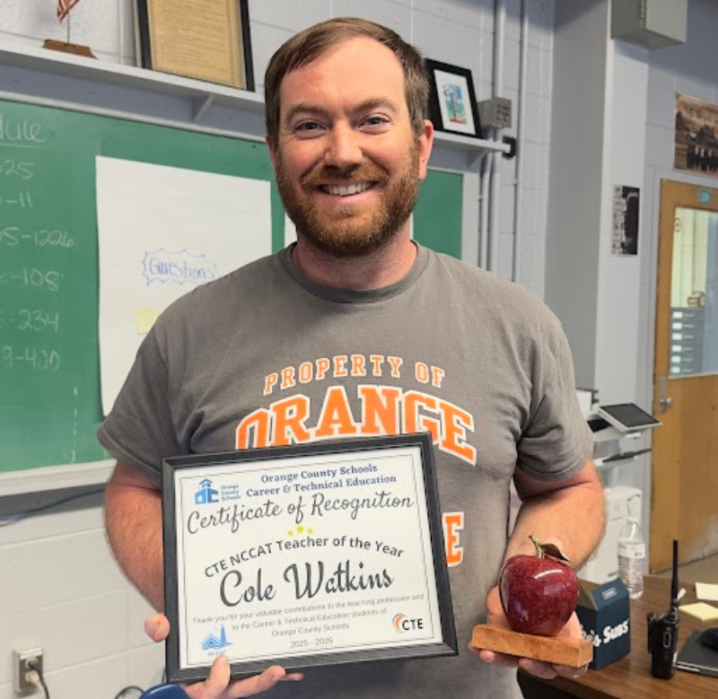 Cole Watkins Named NCCAT CTE Teacher of the Year for OCS | Posts ...