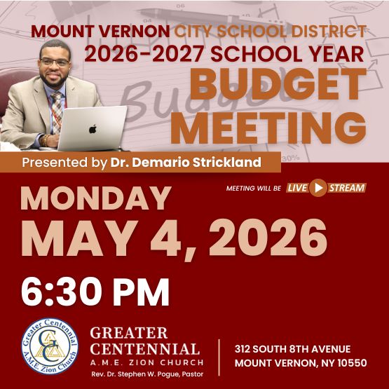 Budget Presentation - Greater Centennial Zion Church on Monday, May 4 ...