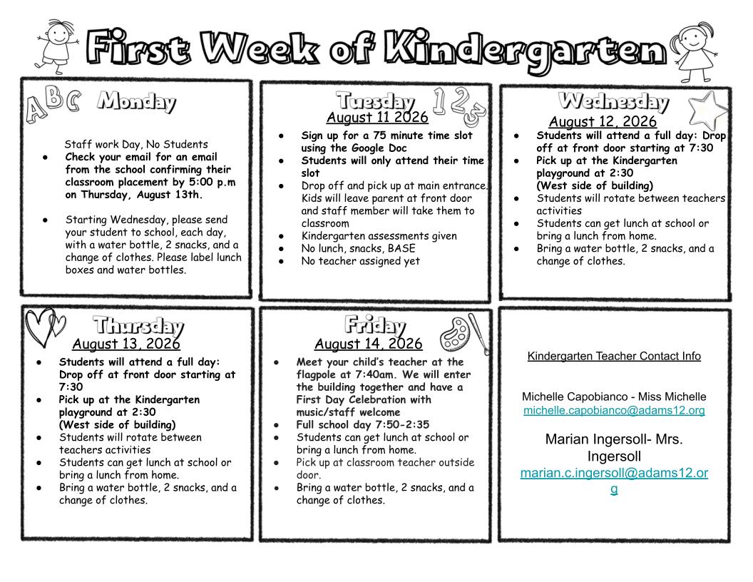 Welcome, future Studio School Kindergarteners | Details - The Studio School